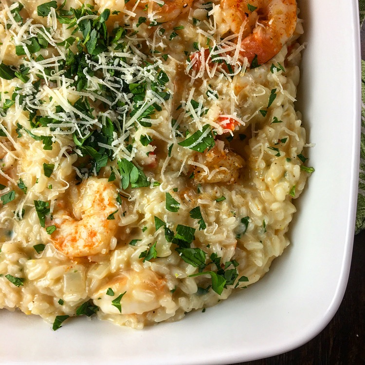 Rosé Risotto with Roasted Shrimp | Roxana's Kitchen