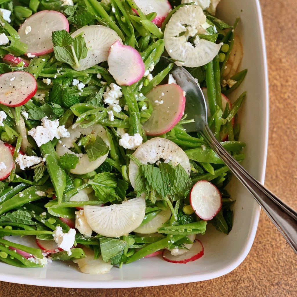 Snap Pea Salad with Radish, Mint and Feta | Roxana's Kitchen